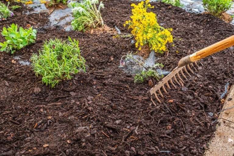 Installing,Weed,Control,Fabric,Material,And,Bark,Mulch,In,A - Frugal ...